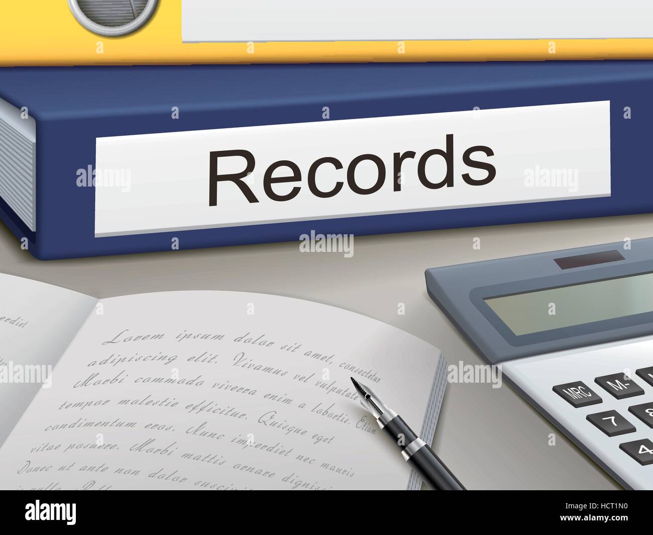 records binders isolated on the office table Stock Vector Image & Art ...