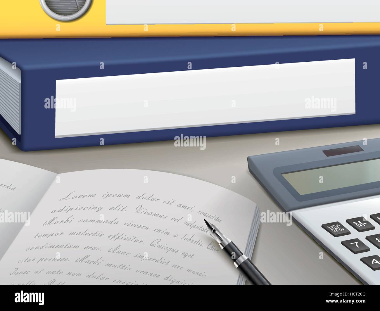 office blank binders pile up on table Stock Vector Image & Art - Alamy