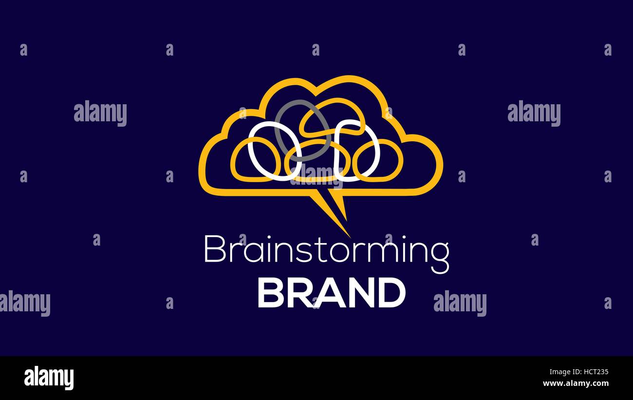 Brainstorming vector logo. Brain icon. Brain logo Stock Vector Image ...