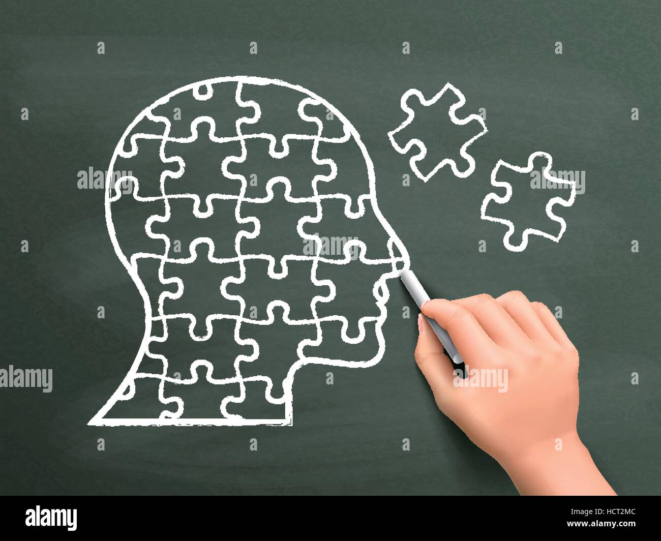 Blackboard Puzzle Vector Solution Concept High Resolution Stock ...