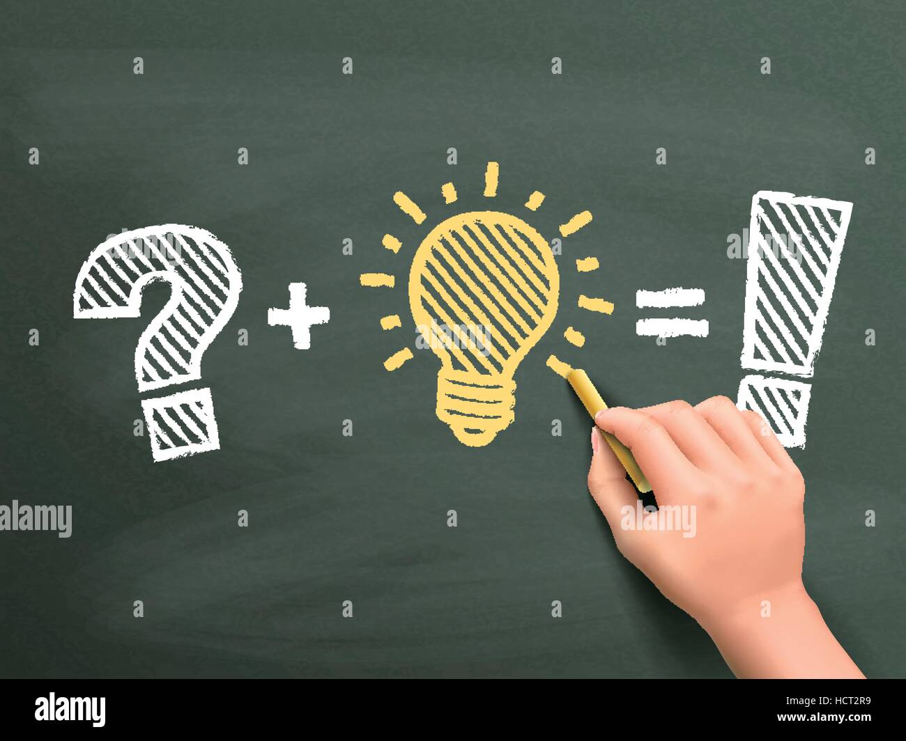 creative solution symbols drawn by hand over chalkboard Stock Vector ...