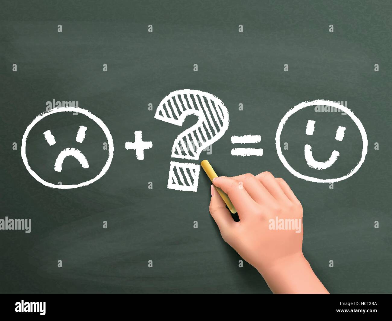 customer satisfaction symbols drawn by hand over chalkboard Stock ...