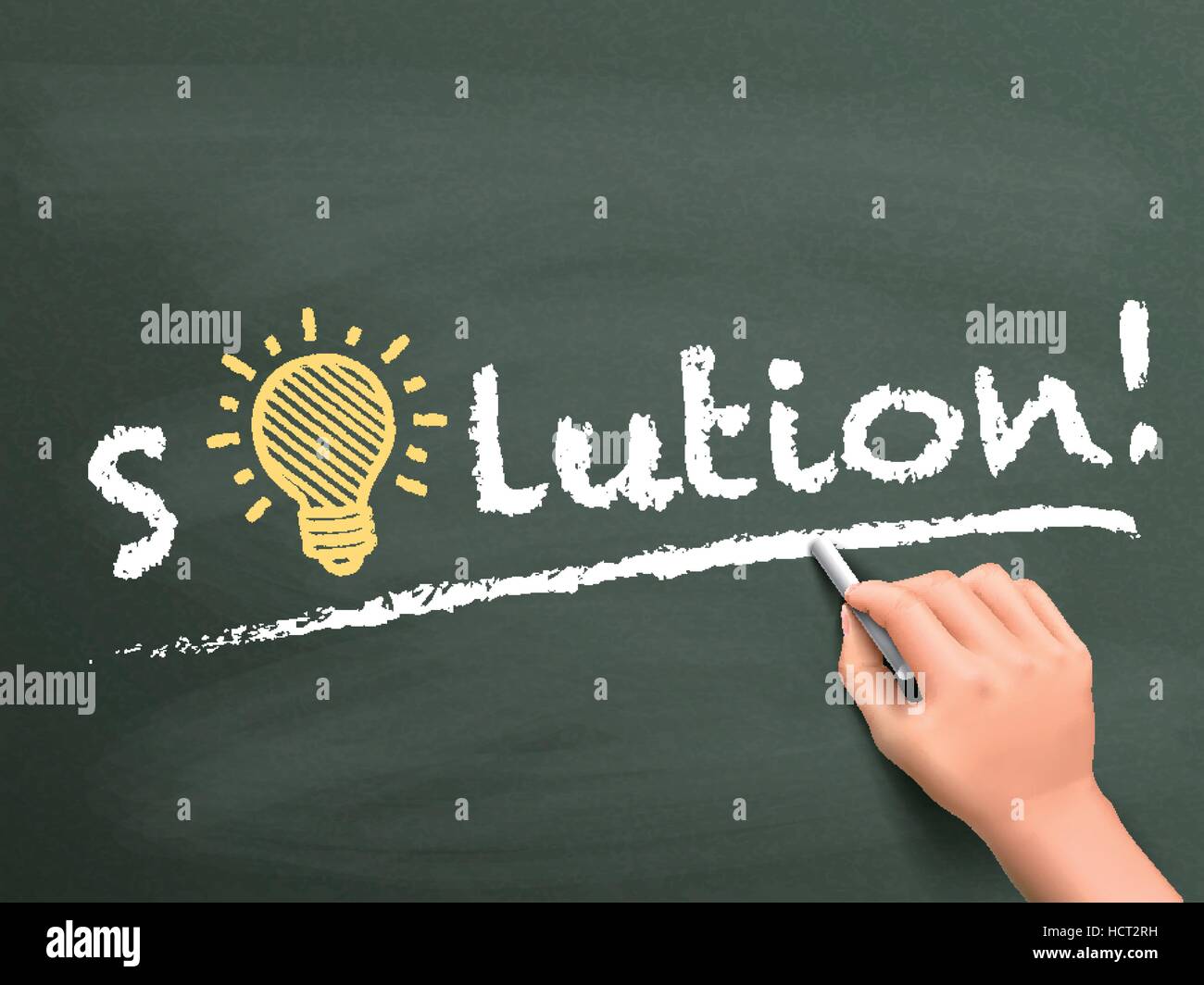 solution word written by hand over chalkboard Stock Vector Image & Art ...