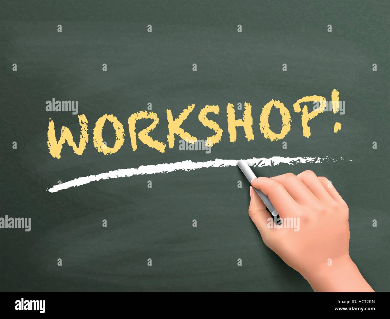workshop word written by hand over chalkboard Stock Vector Image & Art ...