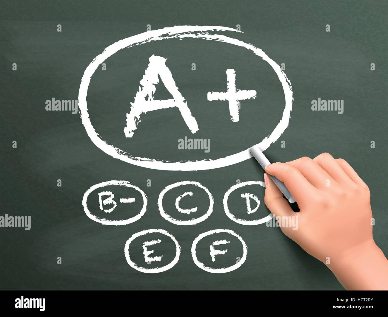 school grades written by hand over chalkboard Stock Vector Image & Art ...