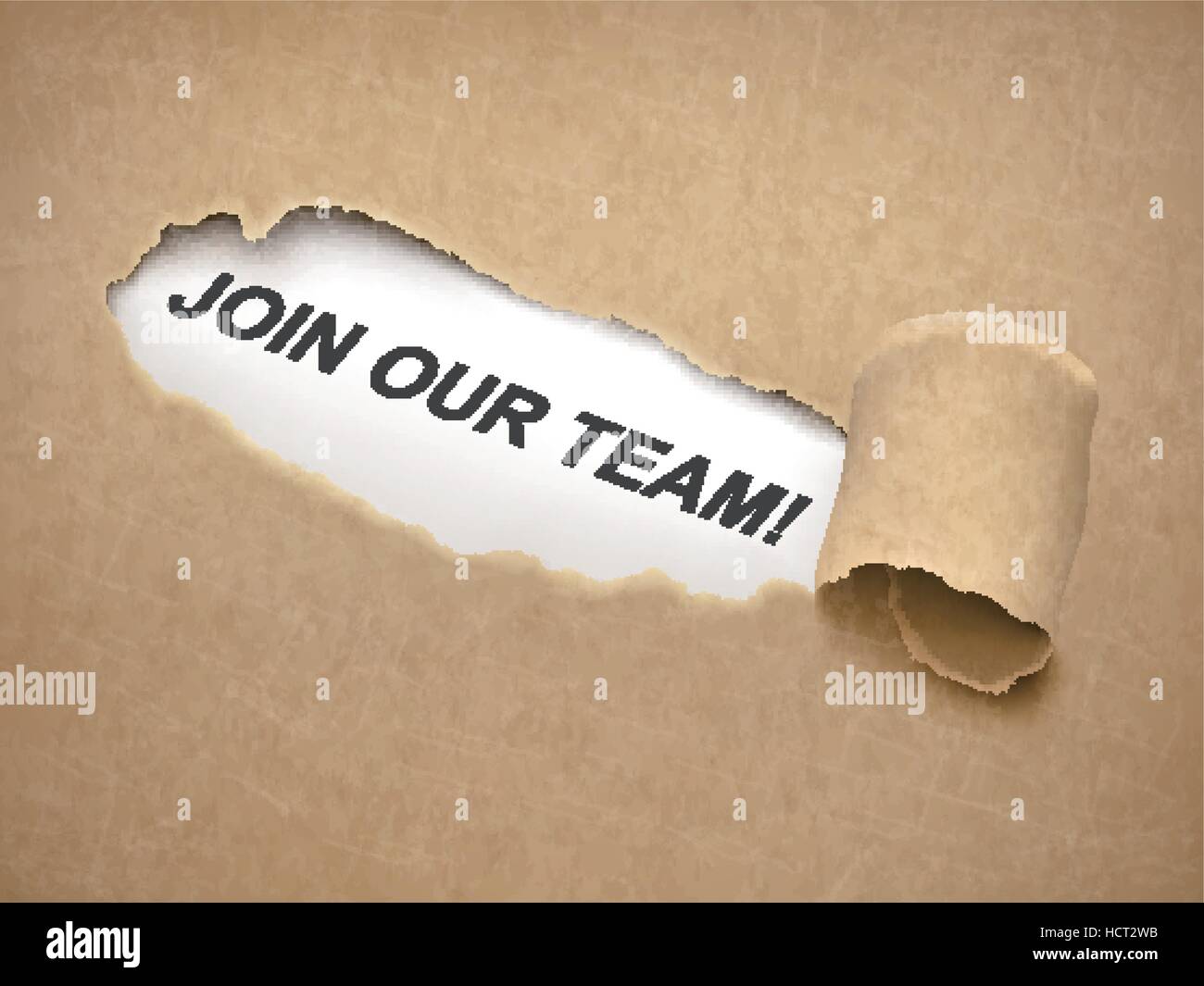 join our team words behind brown torn paper Stock Vector Image & Art ...