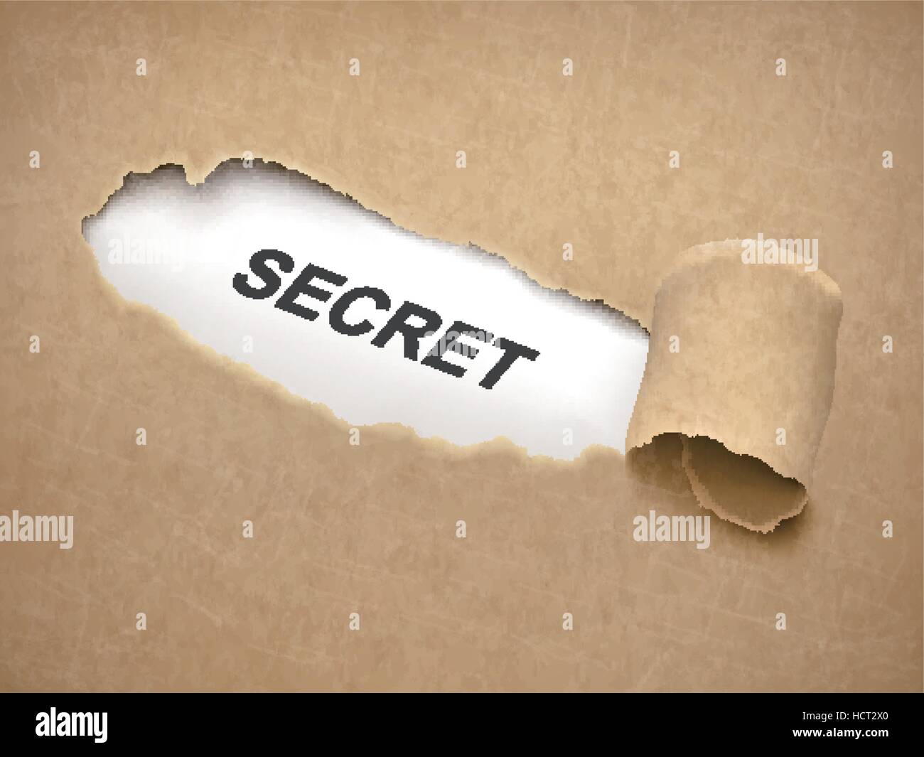 the word secret behind brown torn paper Stock Vector Image & Art - Alamy