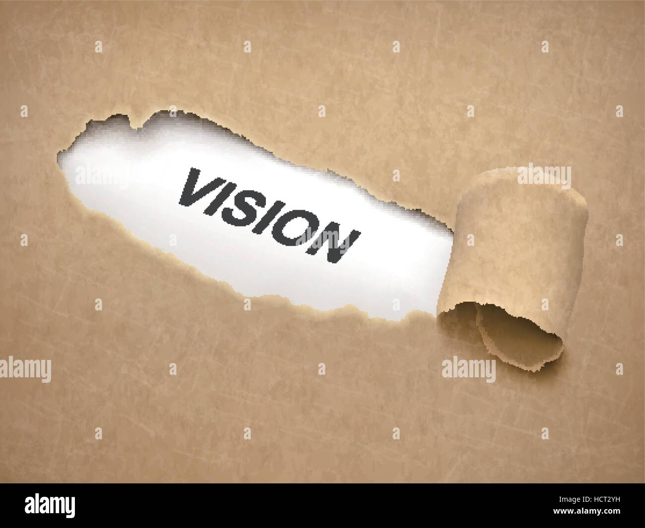 the word vision behind brown torn paper Stock Vector Image & Art - Alamy