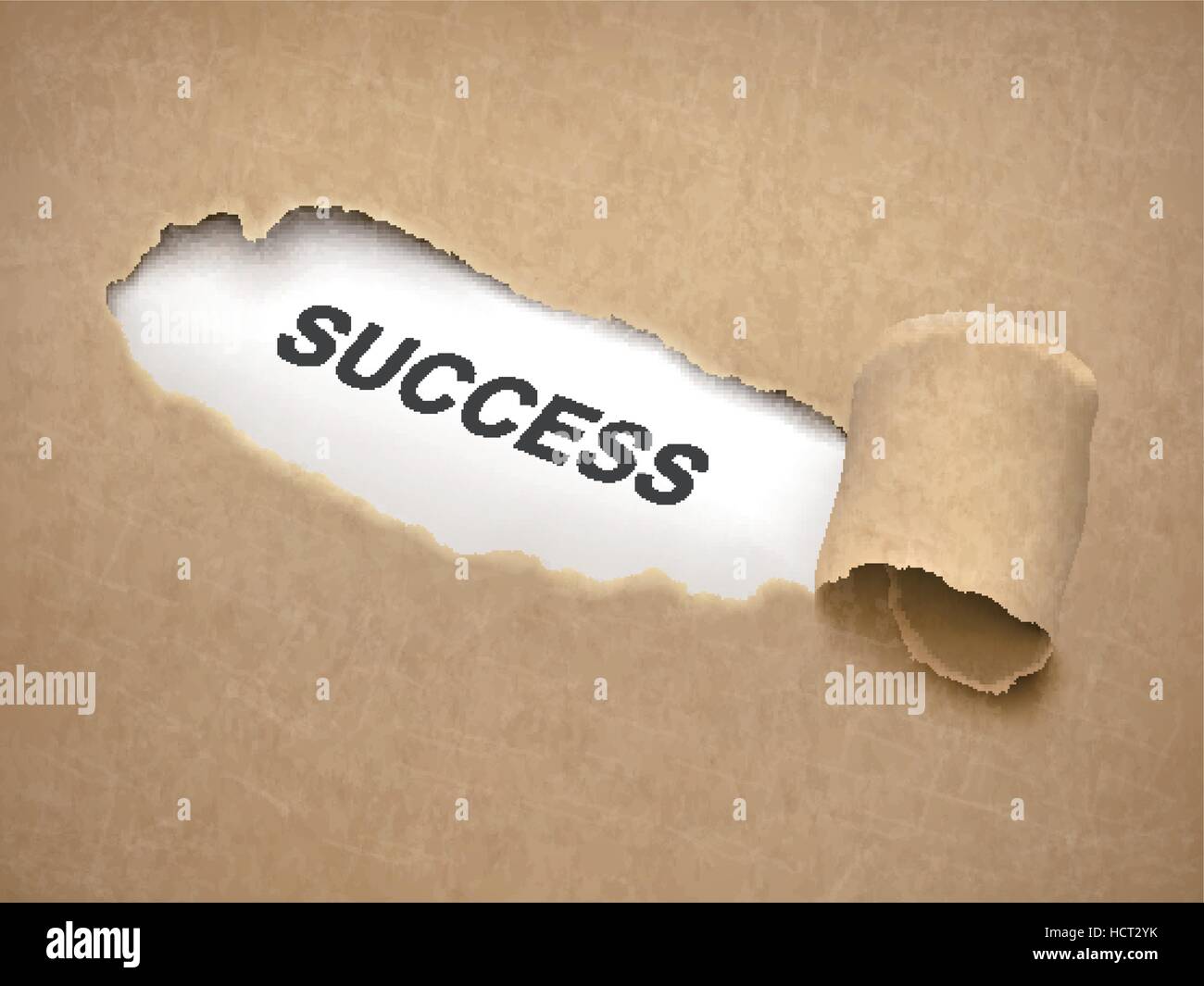 the word success behind brown torn paper Stock Vector Image & Art - Alamy