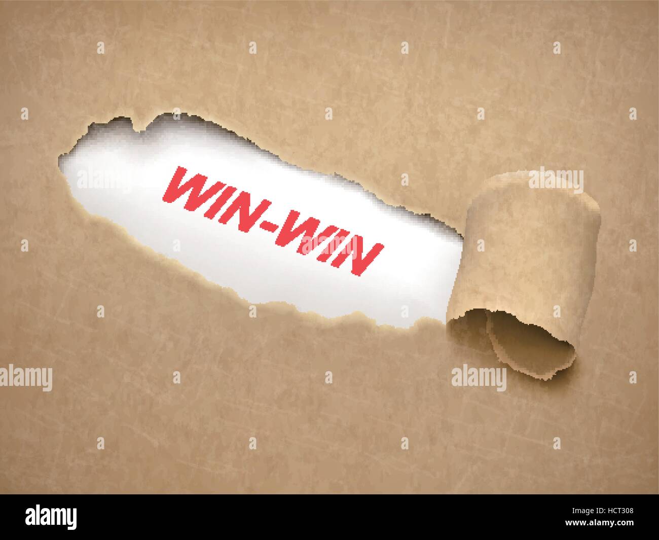 the word win-win behind brown torn paper Stock Vector Image & Art - Alamy