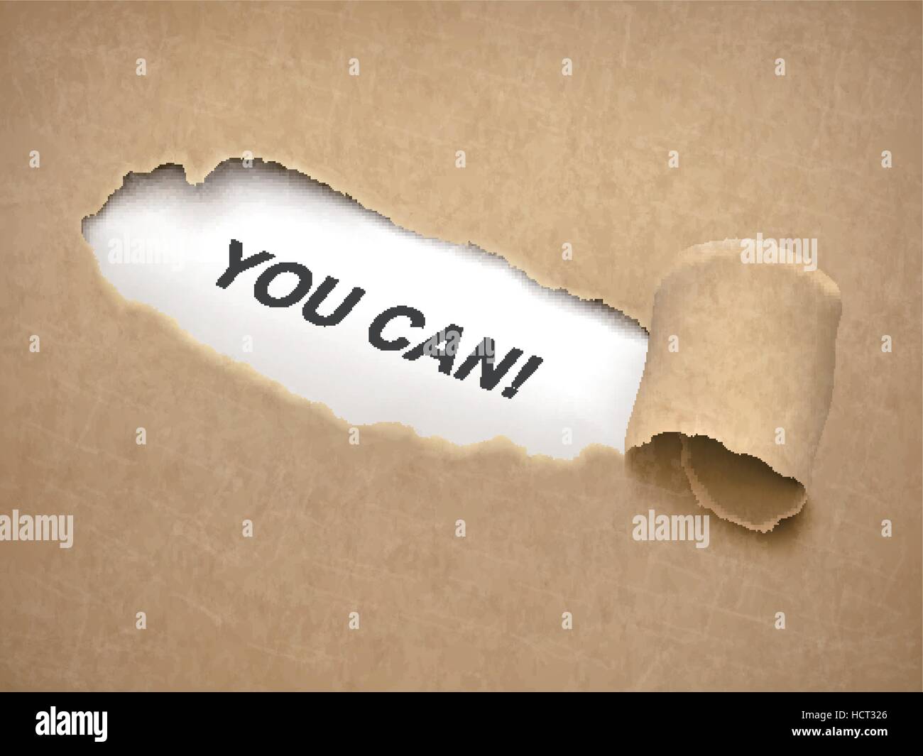 you can words behind brown torn paper Stock Vector Image & Art - Alamy