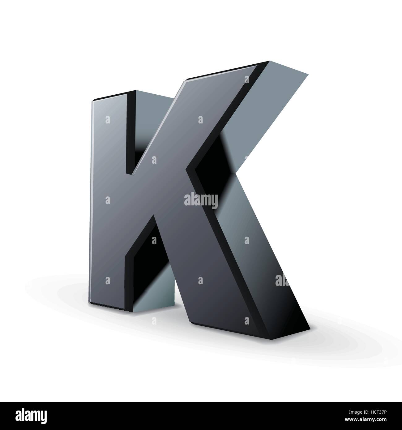 glossy black alphabet K isolated on white background Stock Vector Image ...