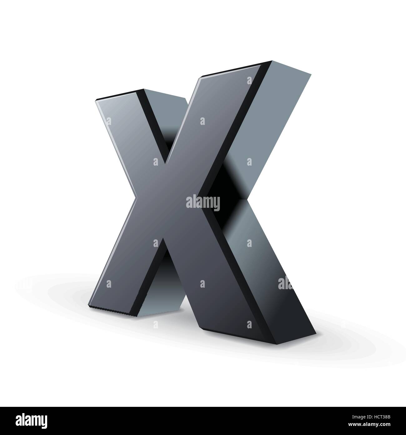 glossy black alphabet X isolated on white background Stock Vector Image ...