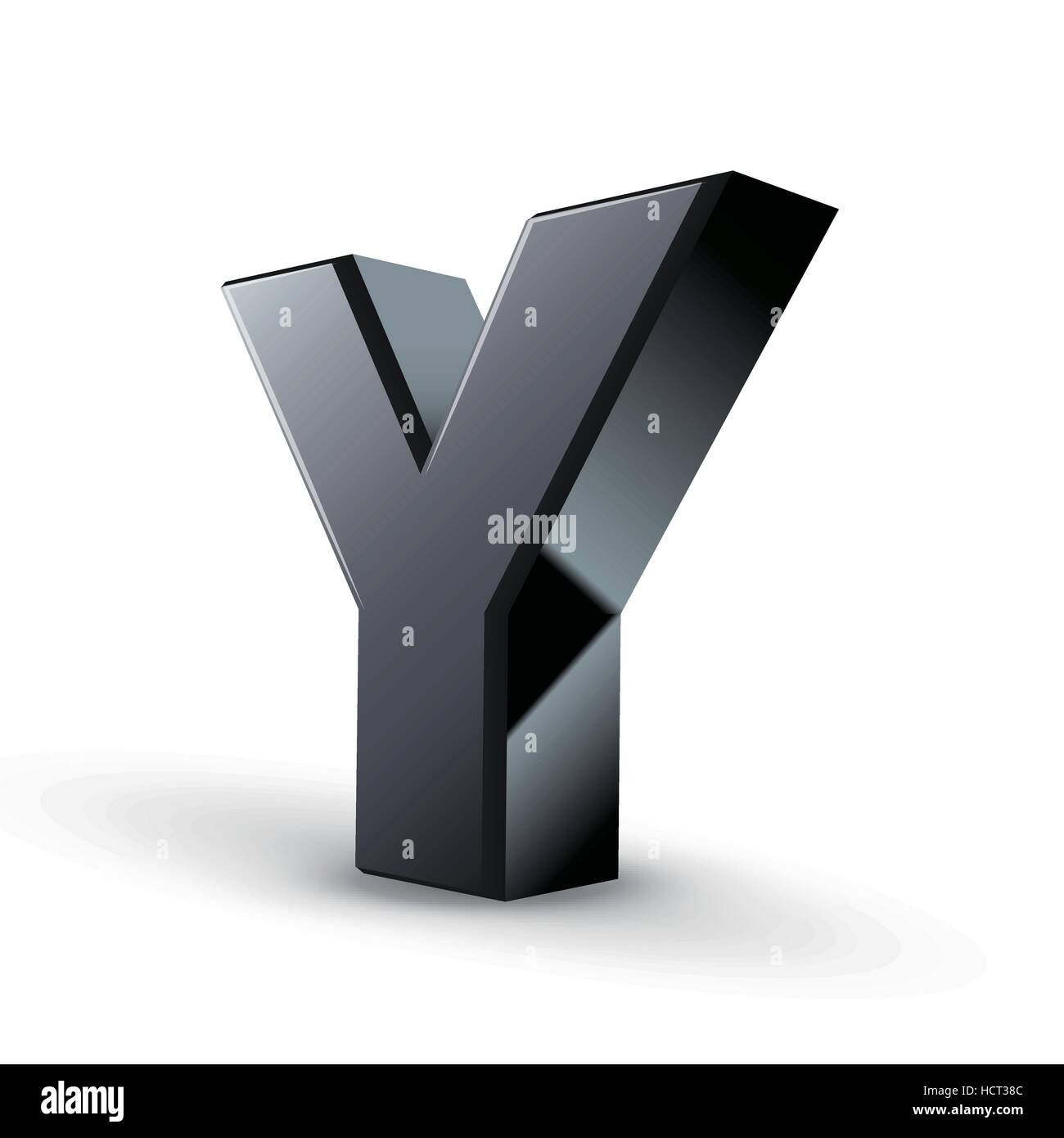 glossy black alphabet Y isolated on white background Stock Vector Image ...