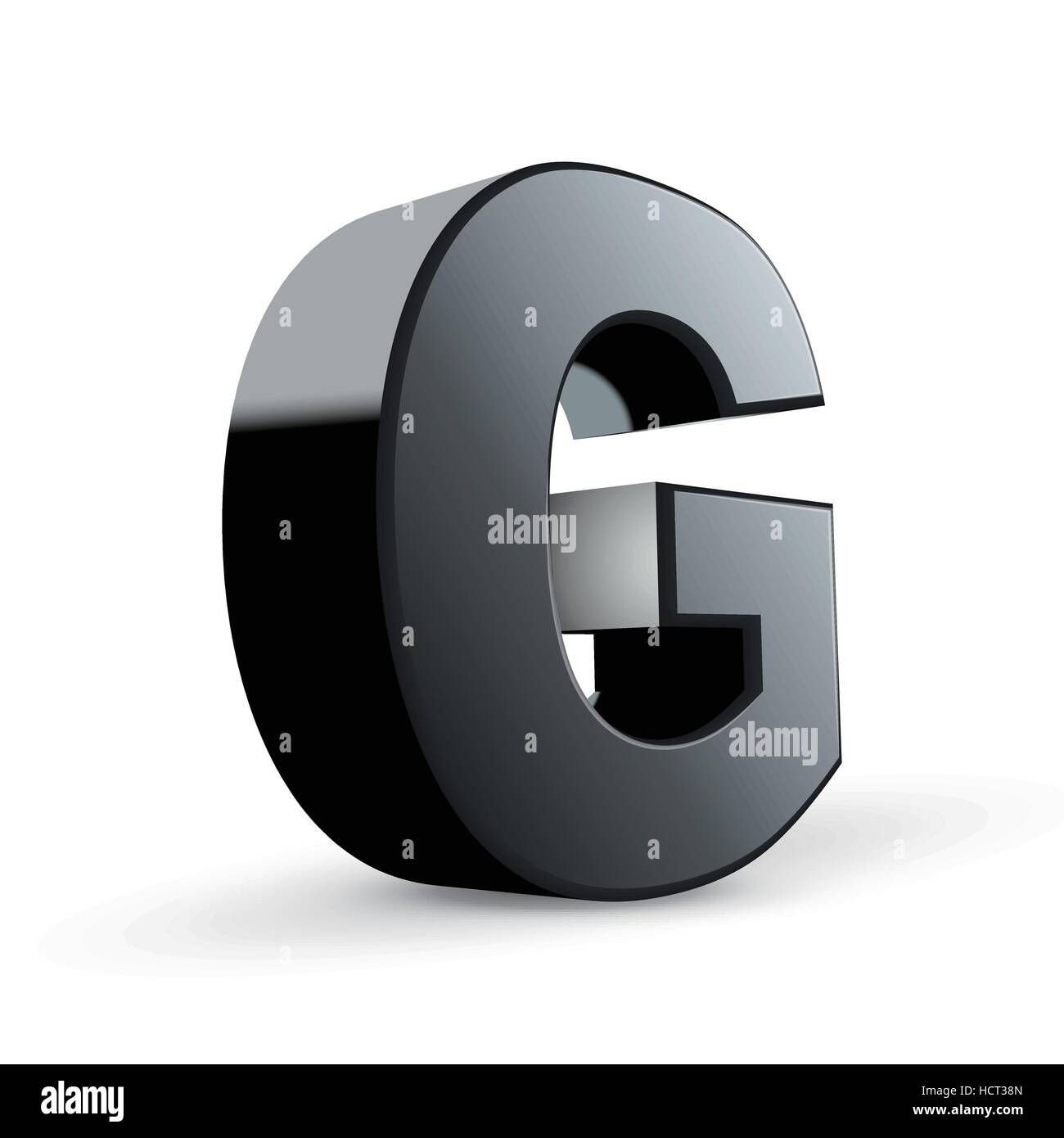 glossy black alphabet G isolated on white background Stock Vector Image ...