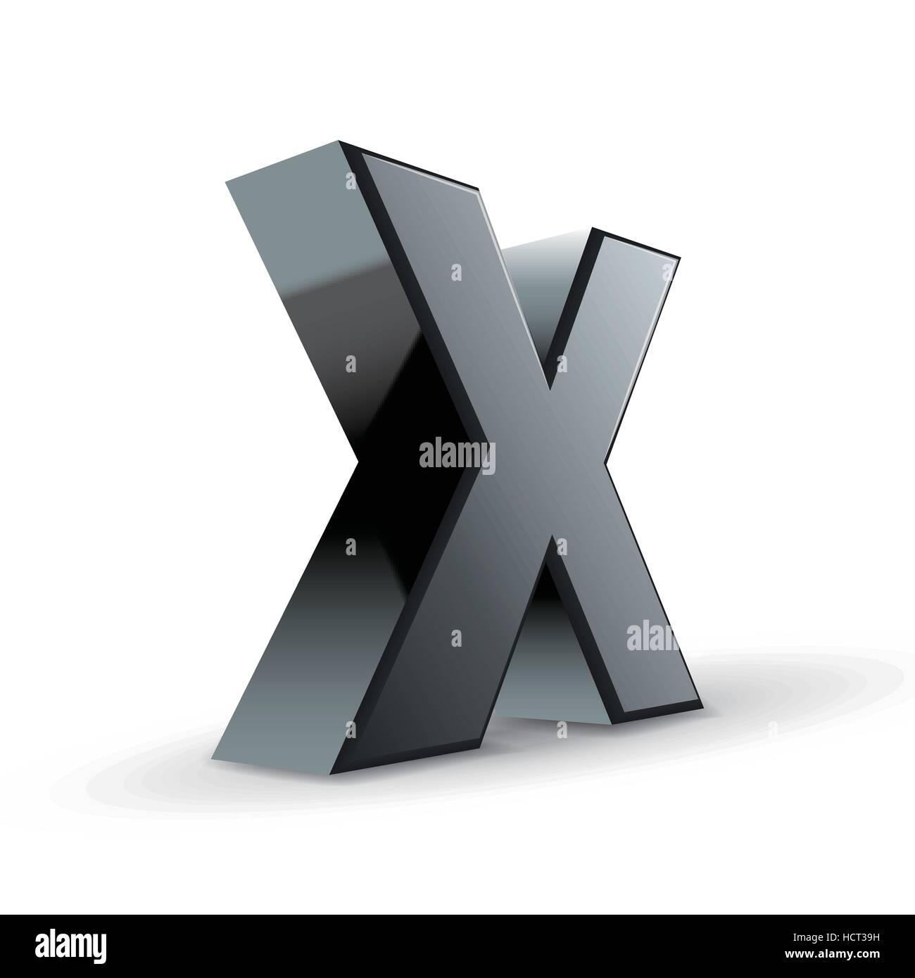 glossy black alphabet X isolated on white background Stock Vector Image ...