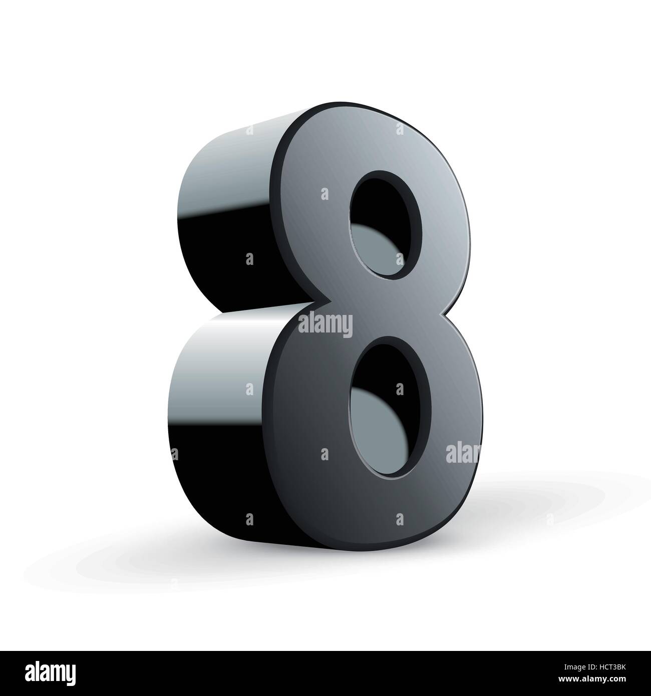 glossy black number eight isolated on white background Stock Vector Image & Art - Alamy