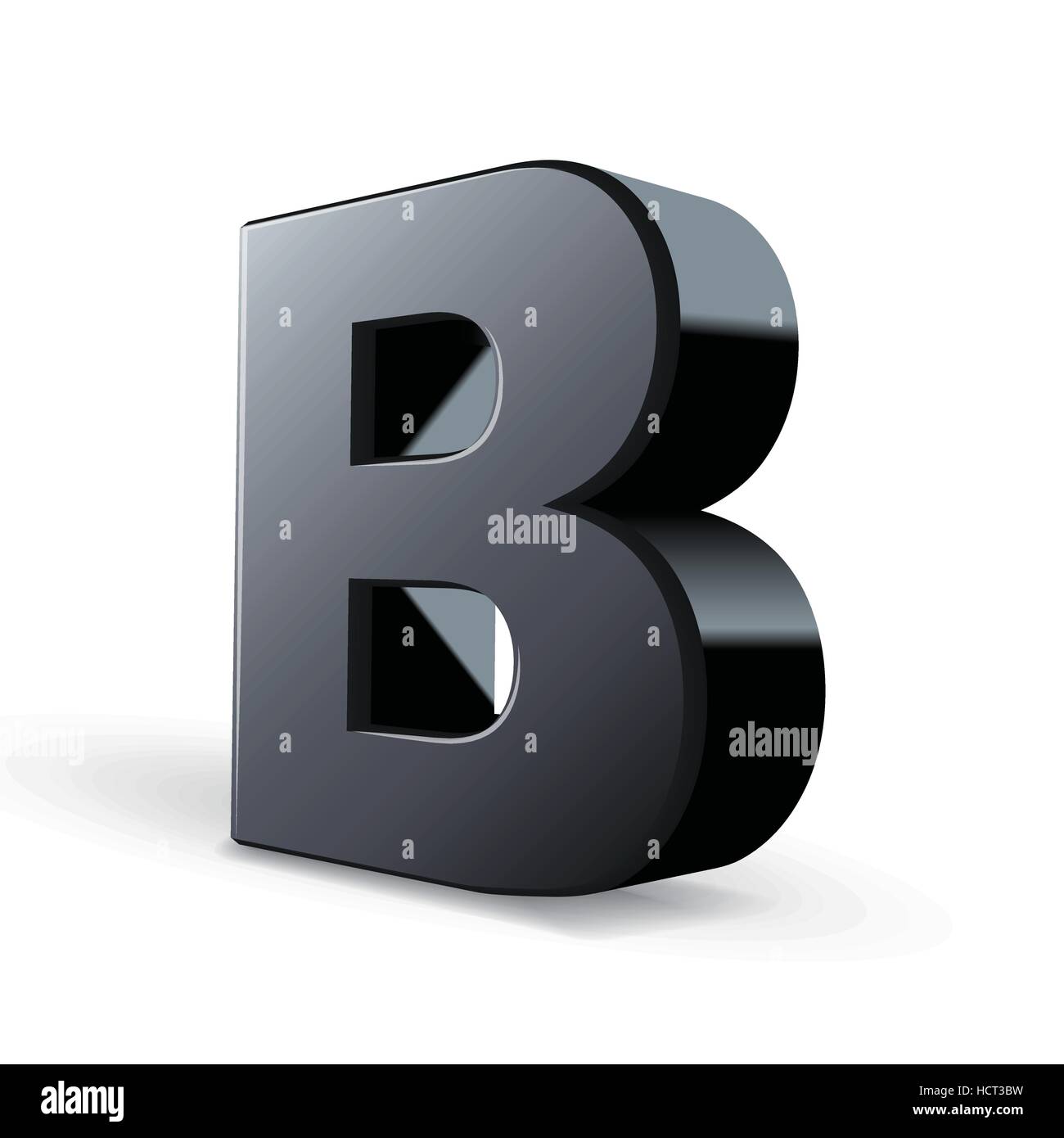 glossy black alphabet B isolated on white background Stock Vector Image ...