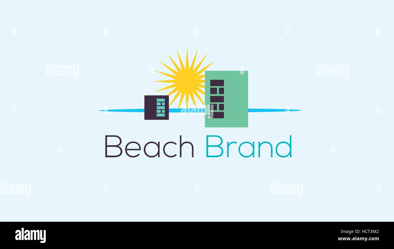 Beach vector logo design Stock Vector Image & Art - Alamy
