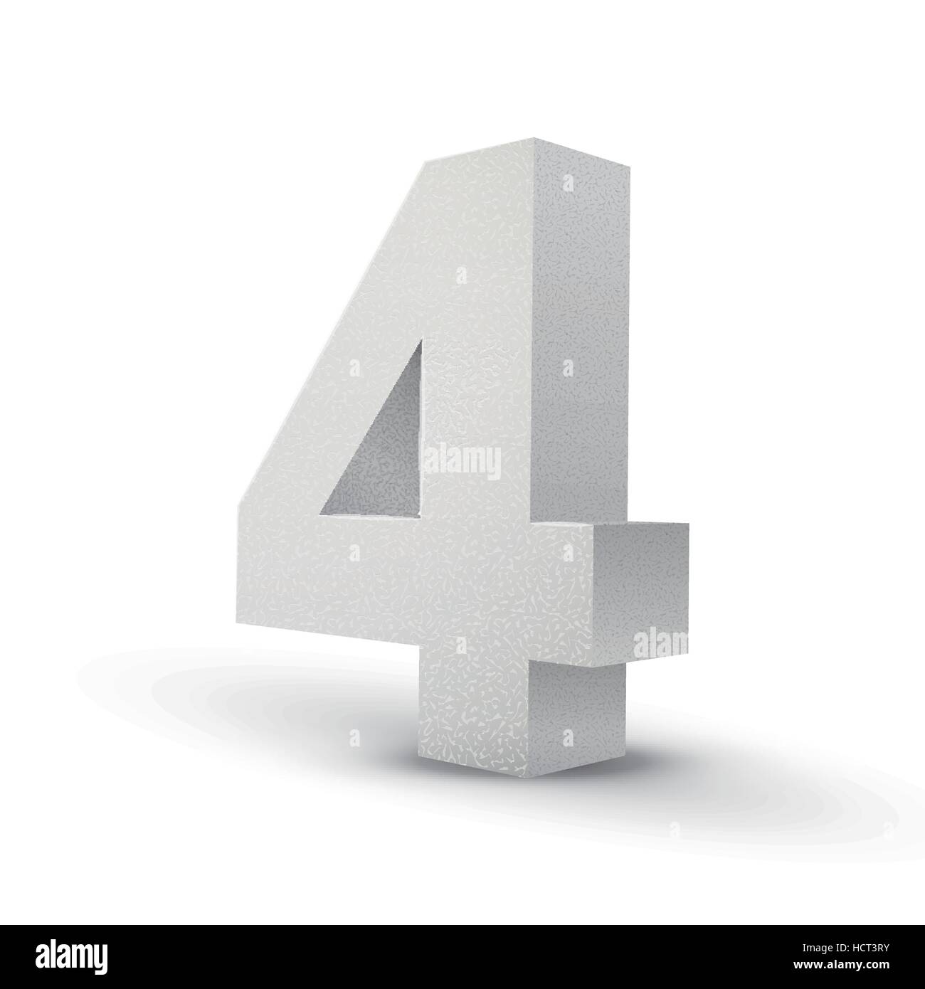 white texture number four isolated over white background Stock Vector ...