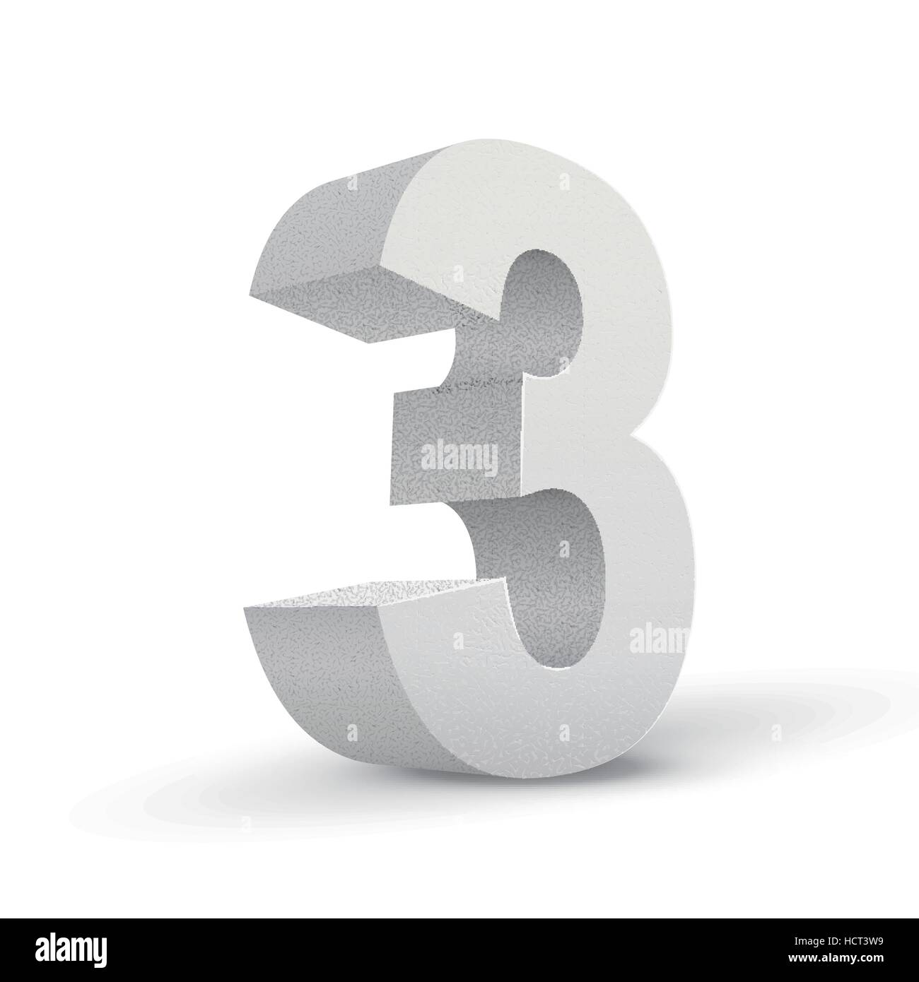 white texture number three isolated over white background Stock Vector ...