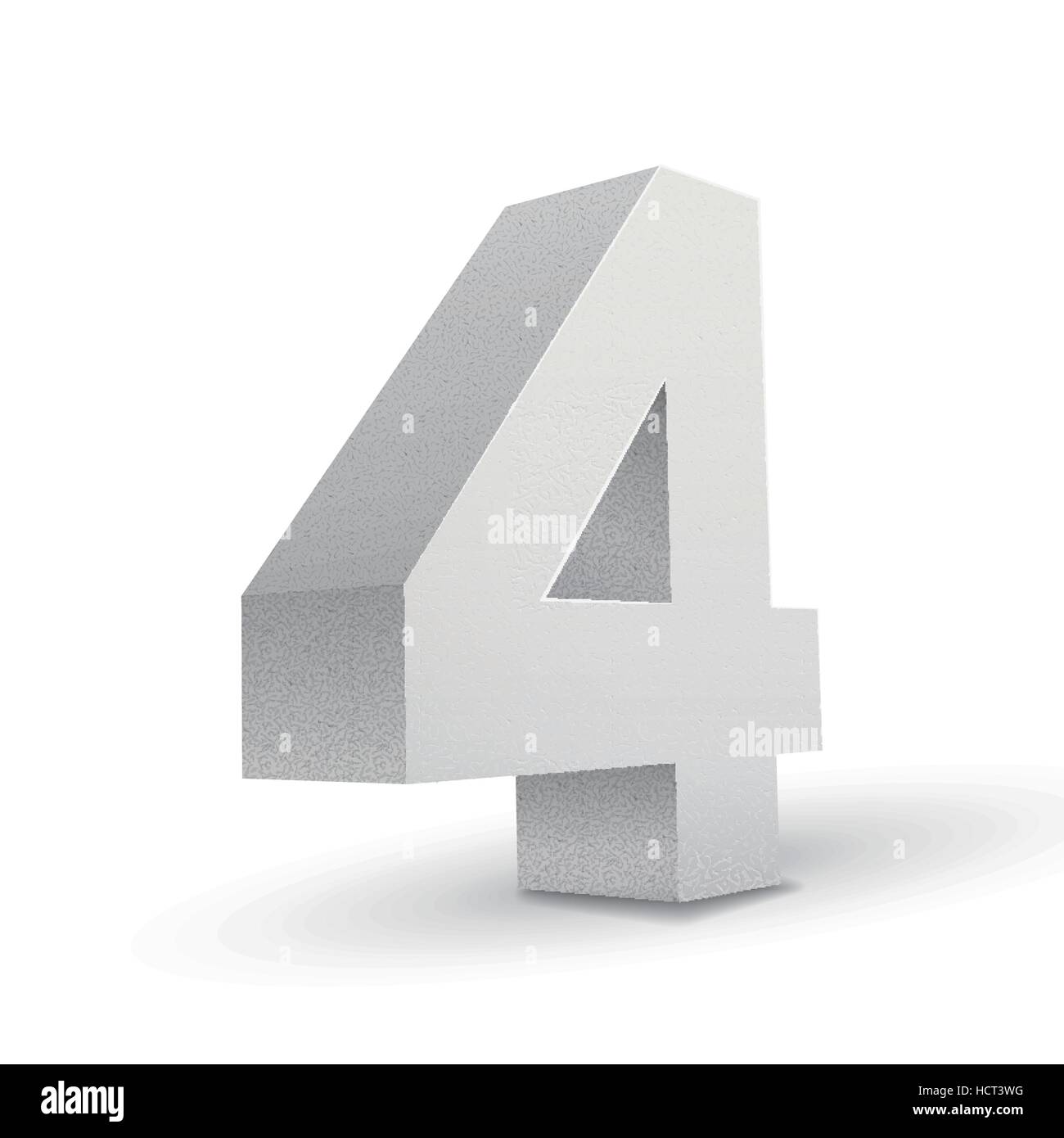 white texture number four isolated over white background Stock Vector ...