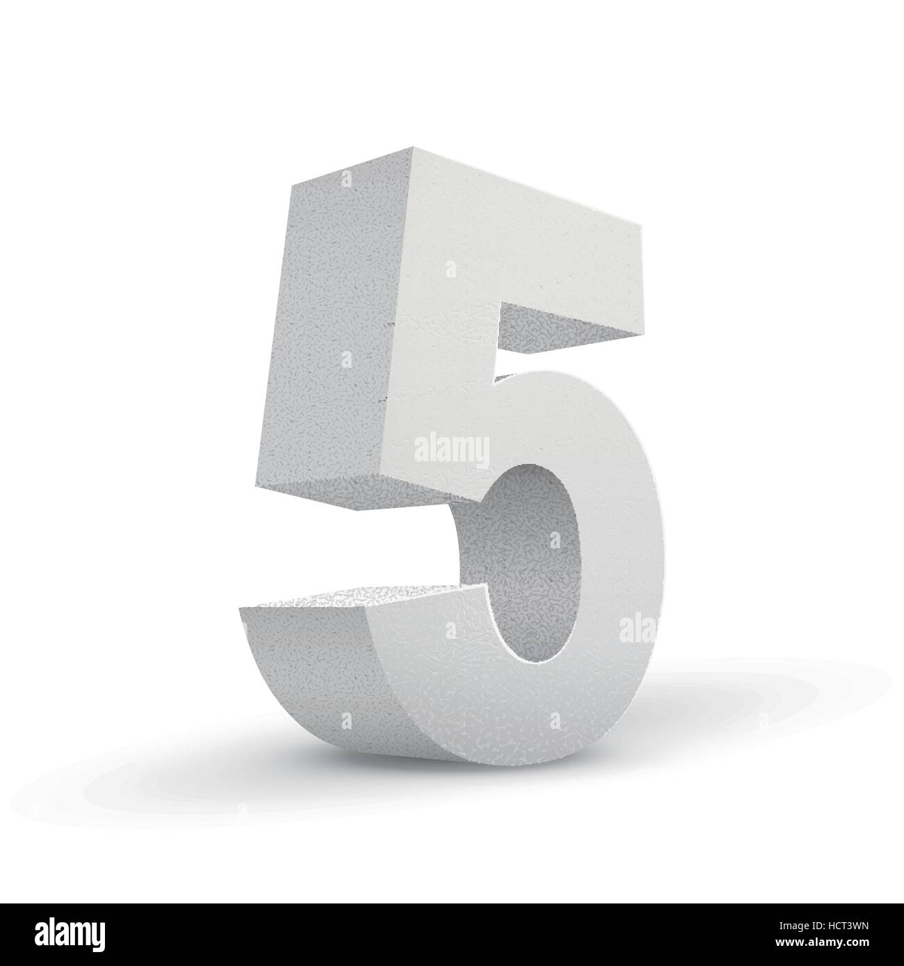 white texture number five isolated over white background Stock Vector ...