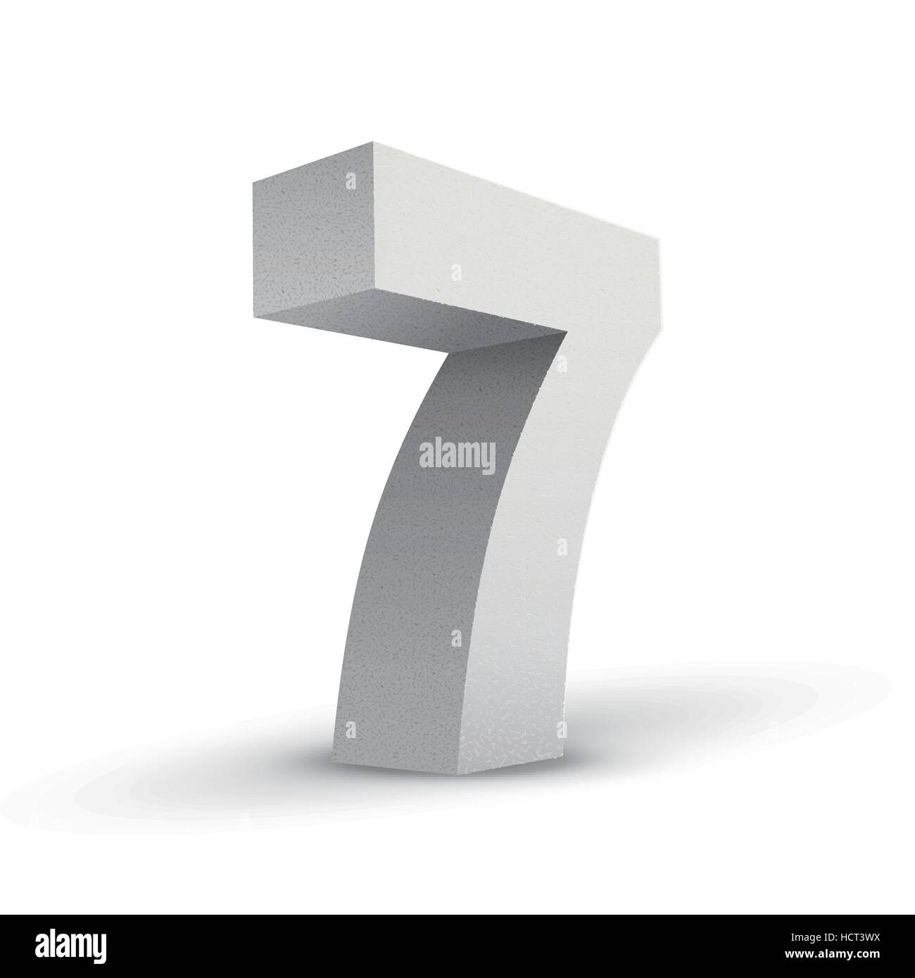 white texture number seven isolated over white background Stock Vector ...