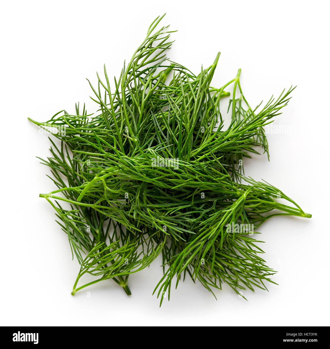 Heap of fresh dill isolated on white background, top view Stock Photo ...