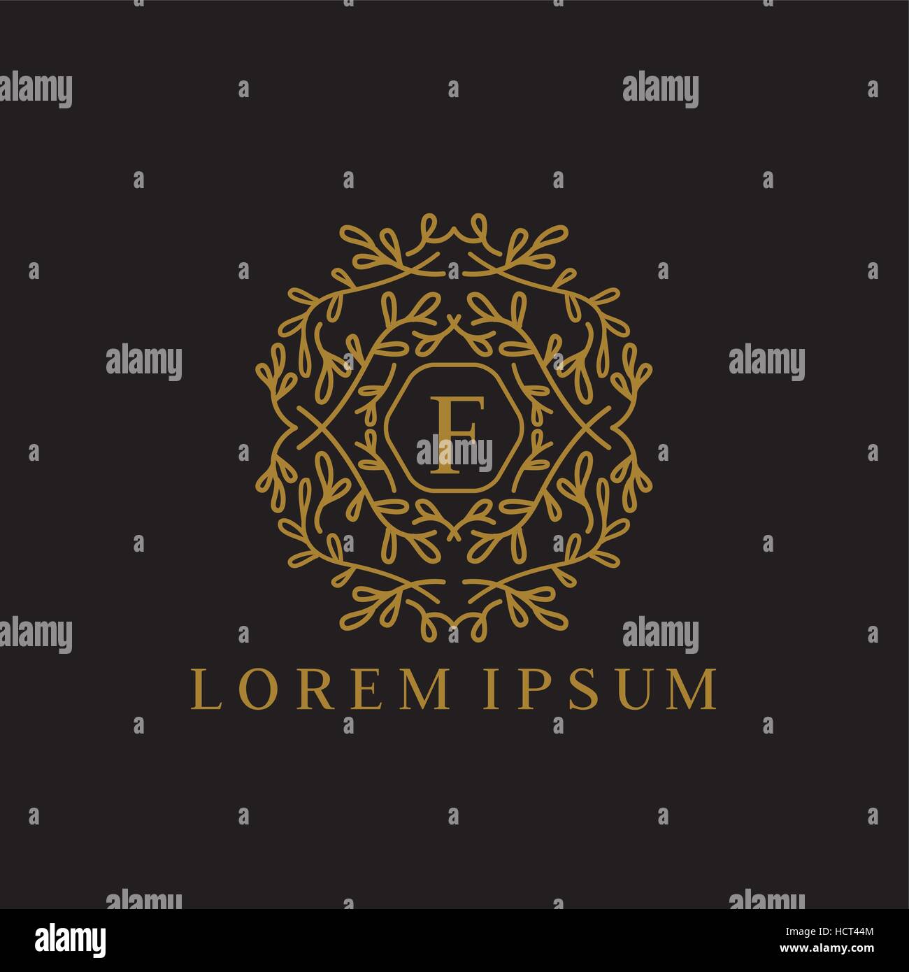 F letter vector logo design template. Luxury monogram for hotel ...