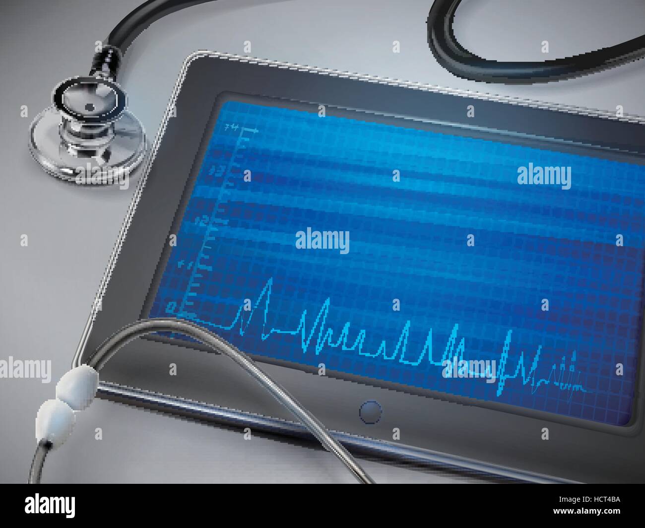 Stethoscope on laptop in Stock Vector Images - Alamy