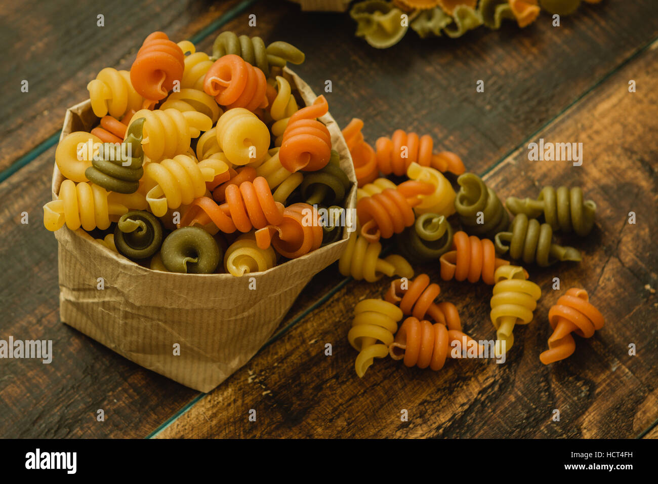 Different types of colored pasta with various shapes Stock Photo - Alamy