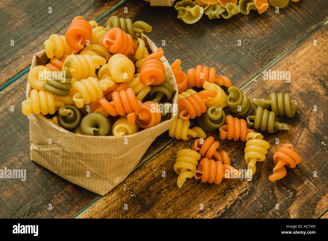 Different types of colored pasta with various shapes Stock Photo - Alamy