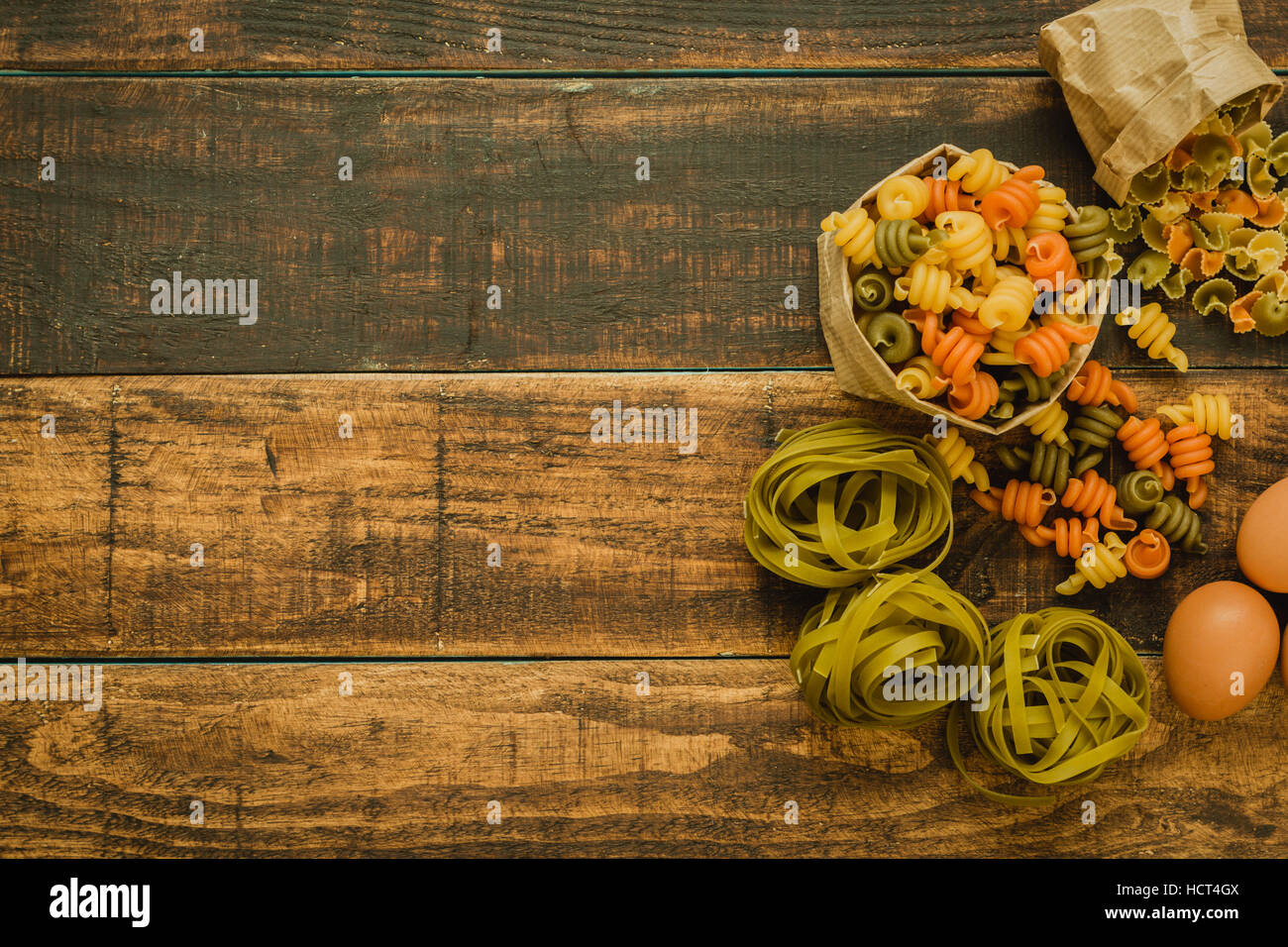 Different types of colored pasta with various shapes Stock Photo - Alamy