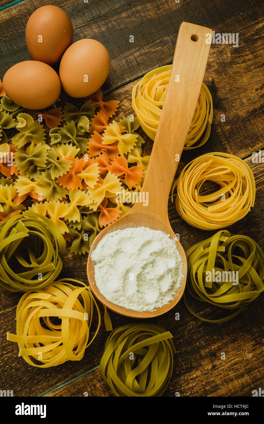 different types of colored pasta with various shapes Stock Photo - Alamy