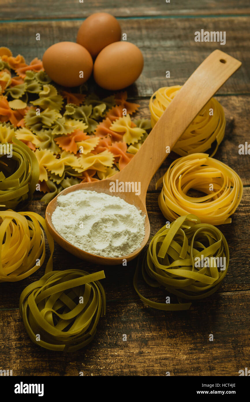 different types of colored pasta with various shapes Stock Photo - Alamy