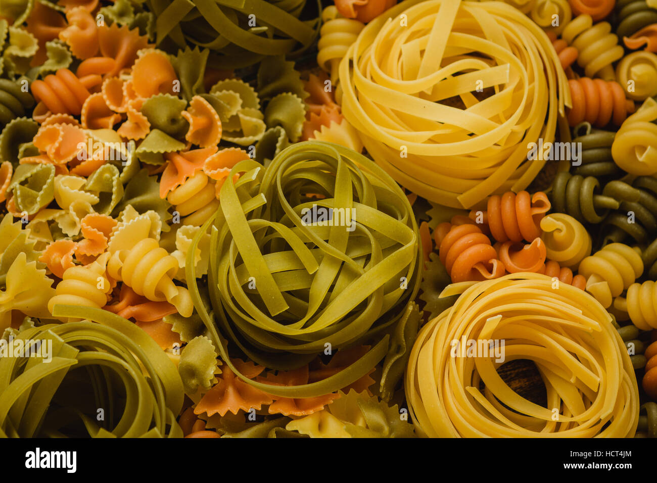 Different types of colored pasta with various shapes Stock Photo - Alamy