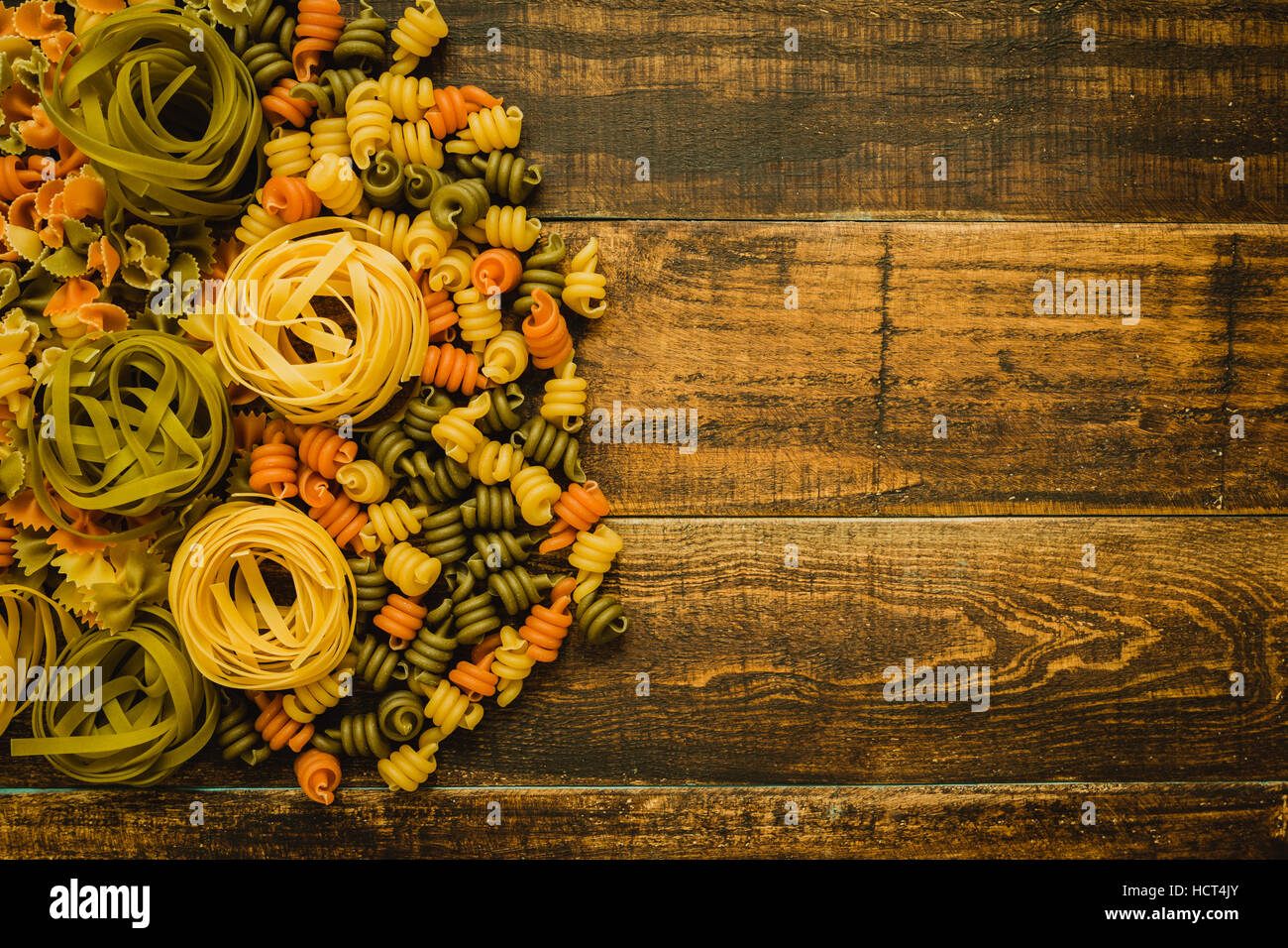 Different types of colored pasta with various shapes Stock Photo - Alamy
