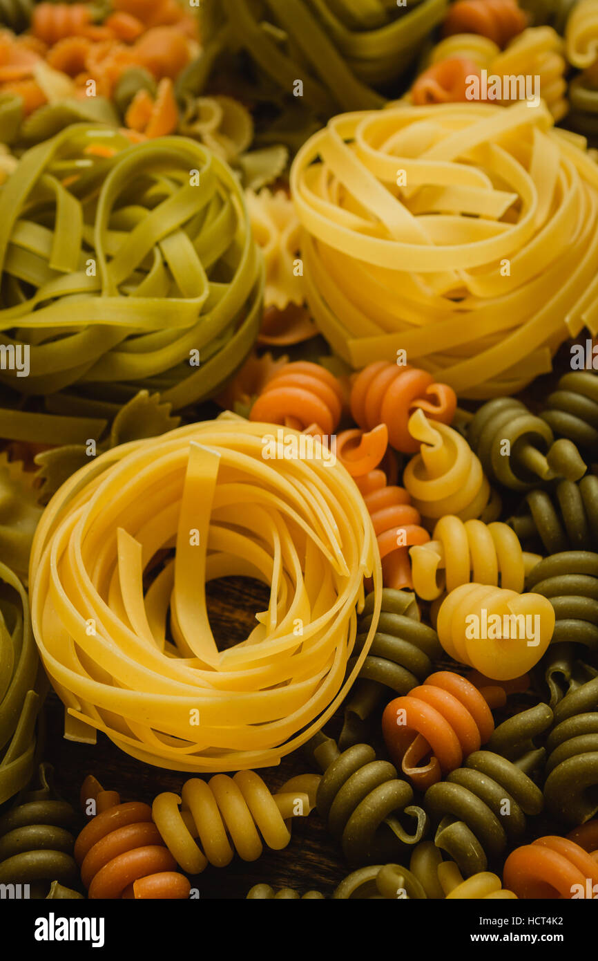 Different types of colored pasta with various shapes Stock Photo - Alamy