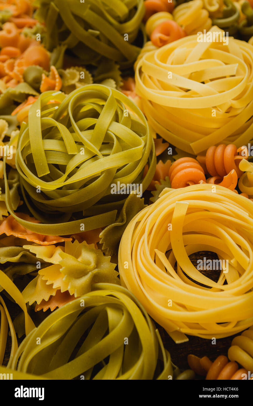 Different types of colored pasta with various shapes Stock Photo - Alamy