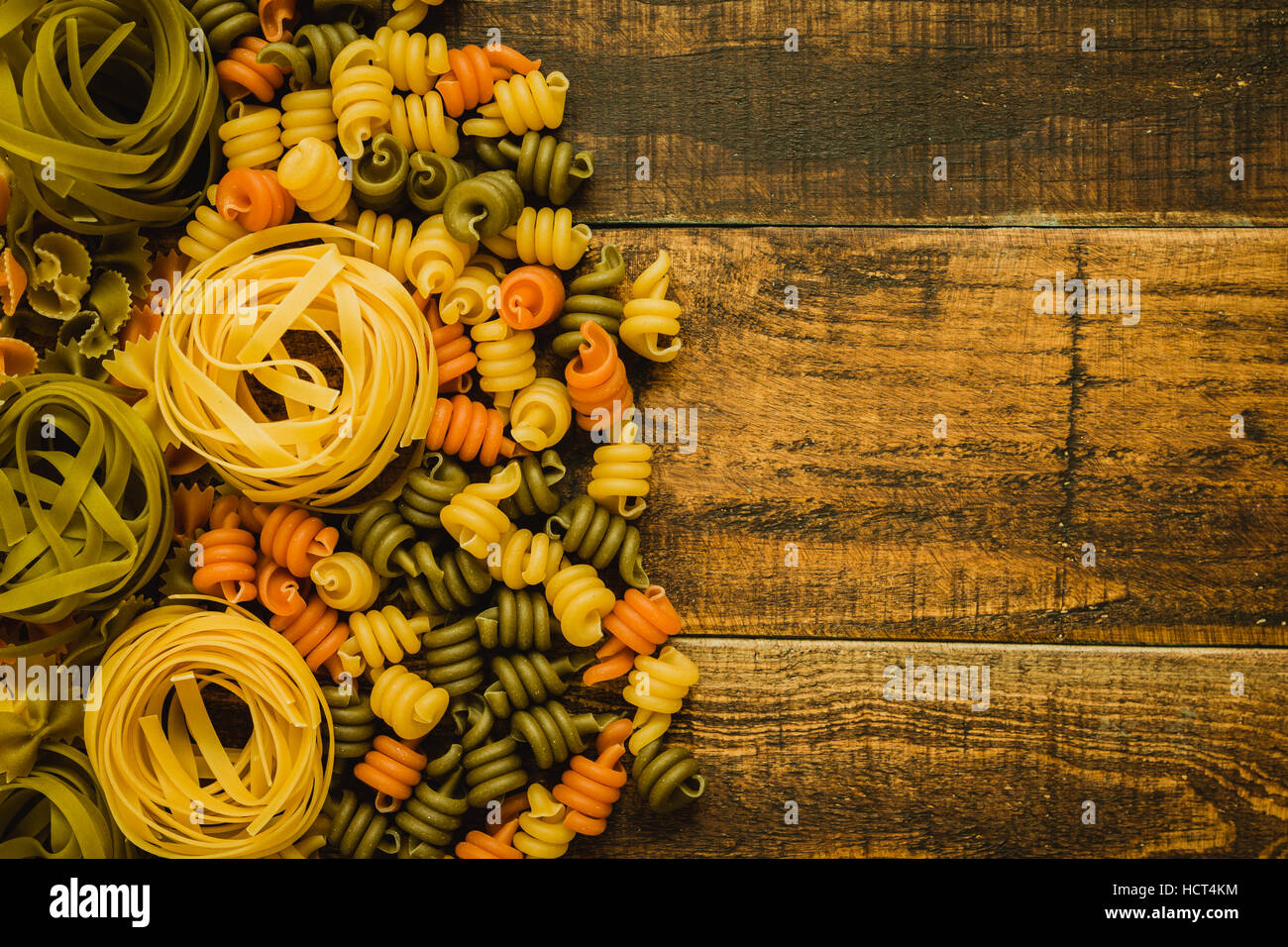 Different types of colored pasta with various shapes Stock Photo - Alamy