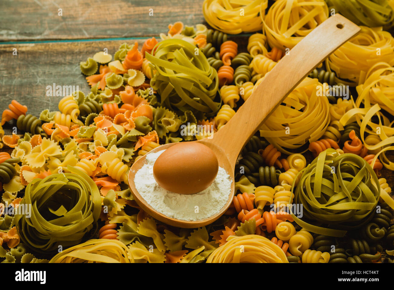 different types of colored pasta with various shapes Stock Photo - Alamy