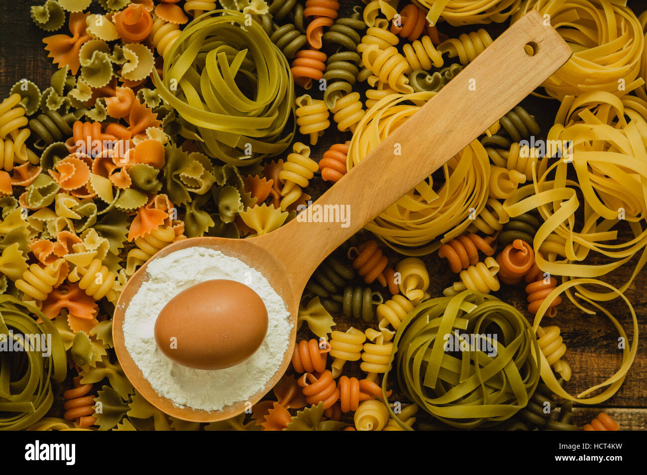 different types of colored pasta with various shapes Stock Photo - Alamy