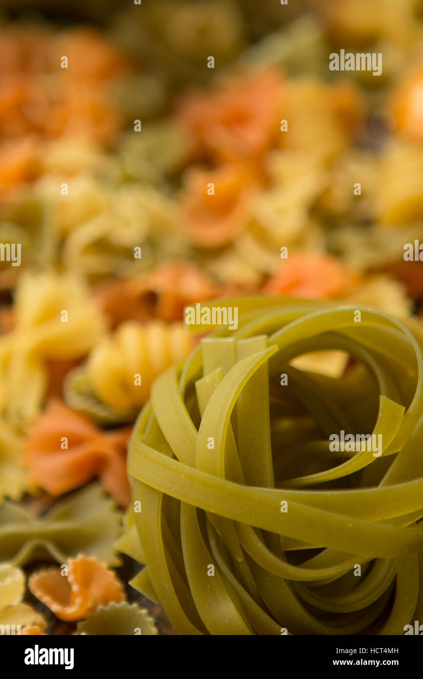 Different types of colored pasta with various shapes Stock Photo - Alamy