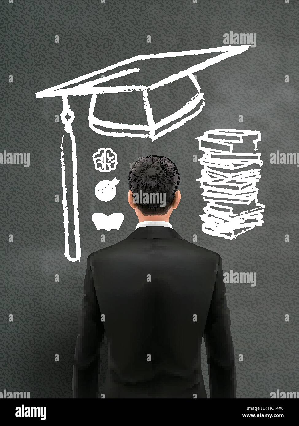 businessman with graduation cap over grey background Stock Vector Image ...