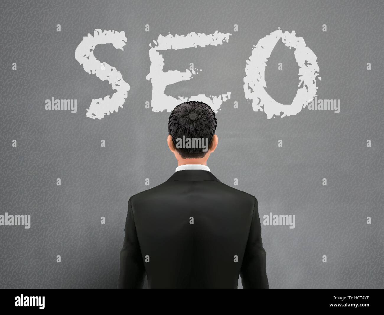 businessman with SEO word over grey background Stock Vector Image & Art ...