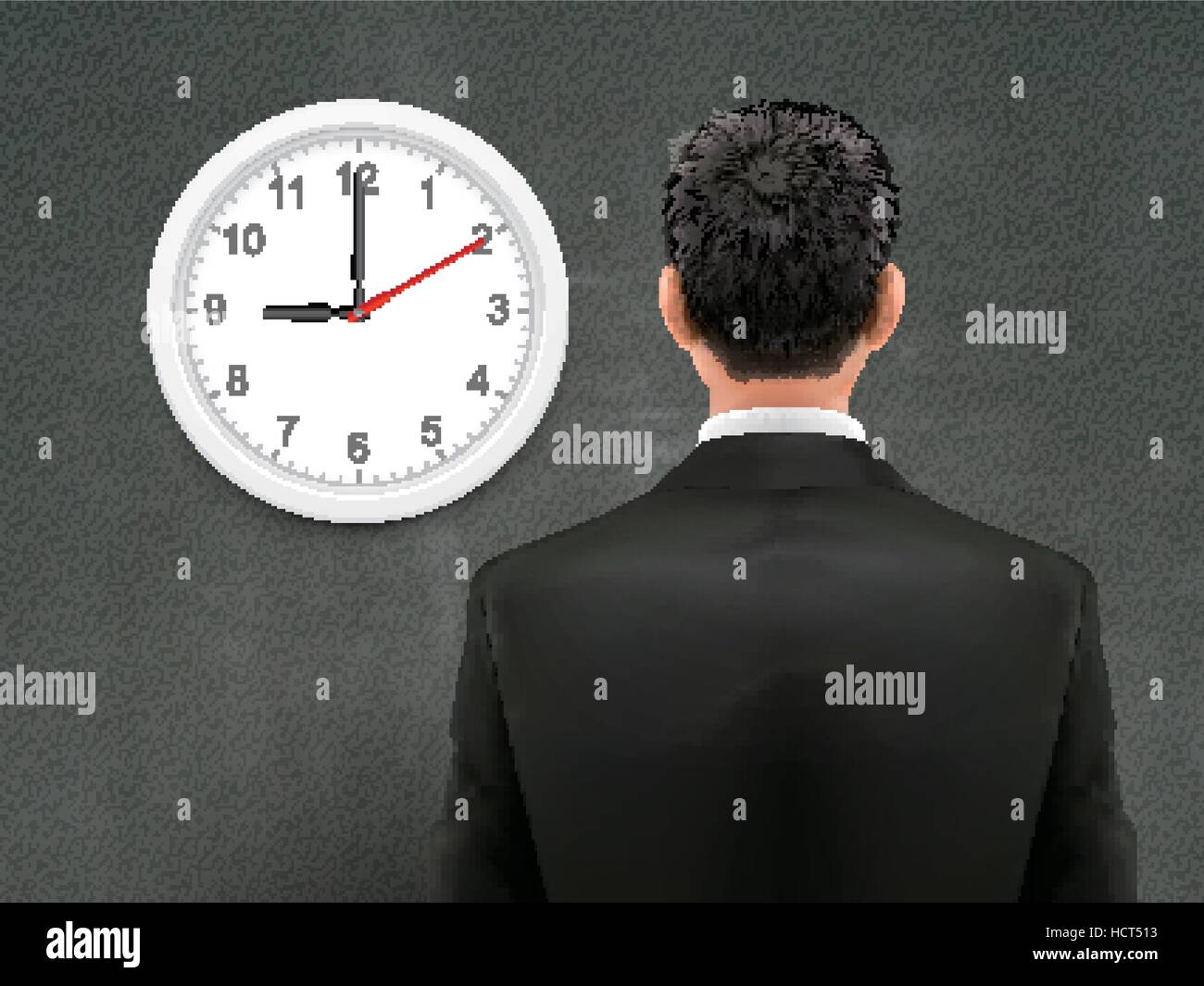 Man hanging on clock Stock Vector Images - Alamy