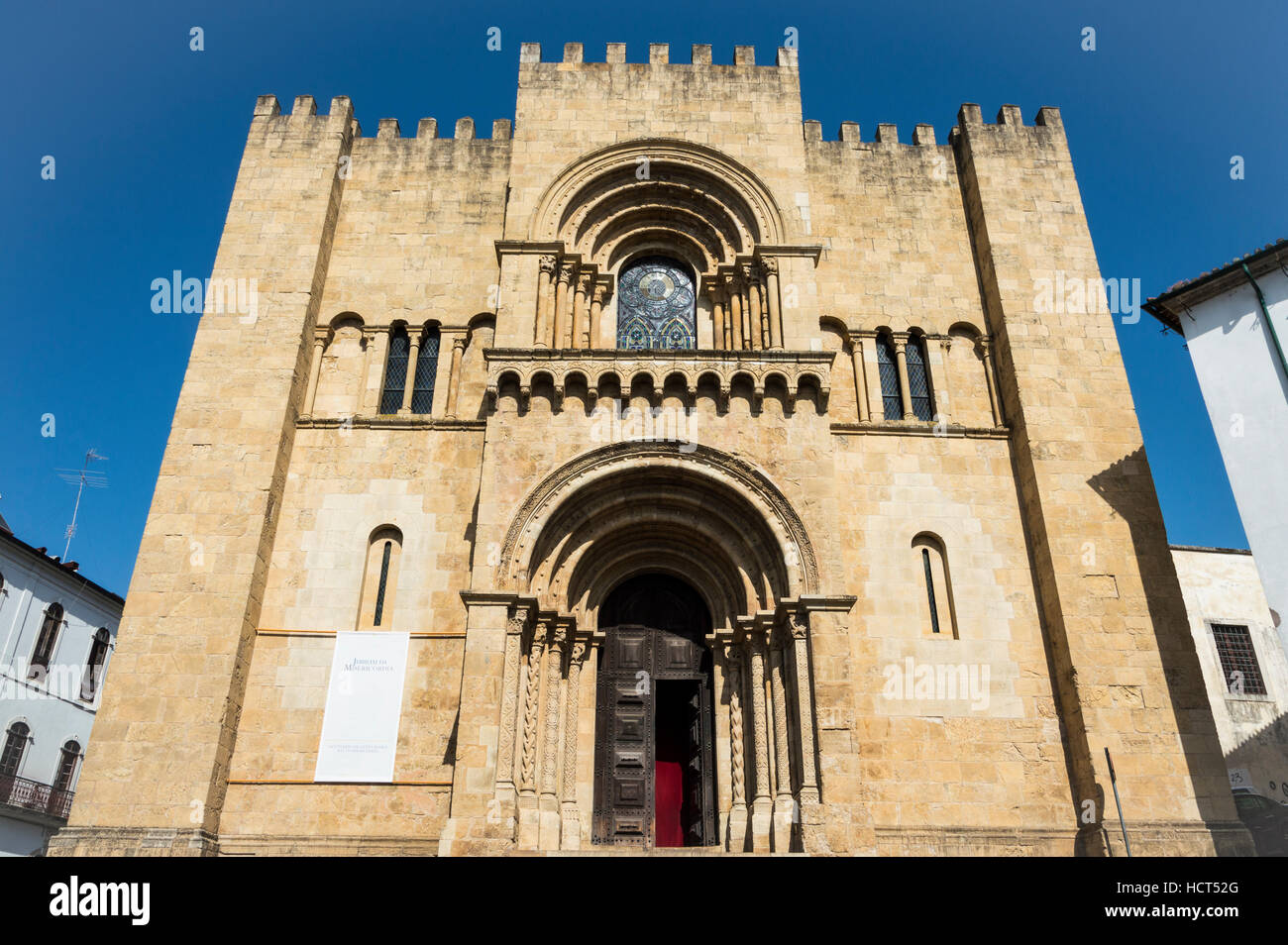 Old Cathedral of Coimbra, one of most important romanic building in ...