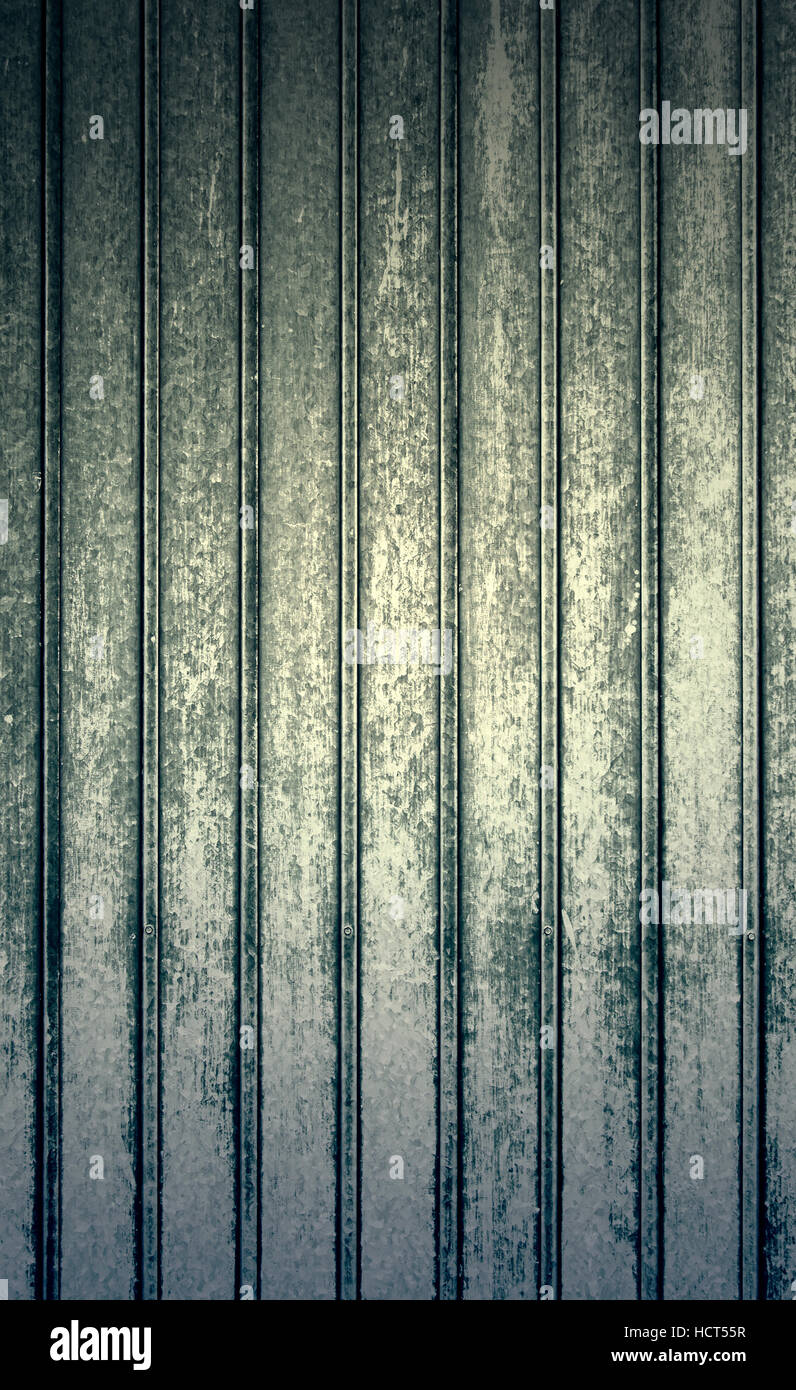 Metal wall on the exterior, detail of a coating of metal, steel and ...