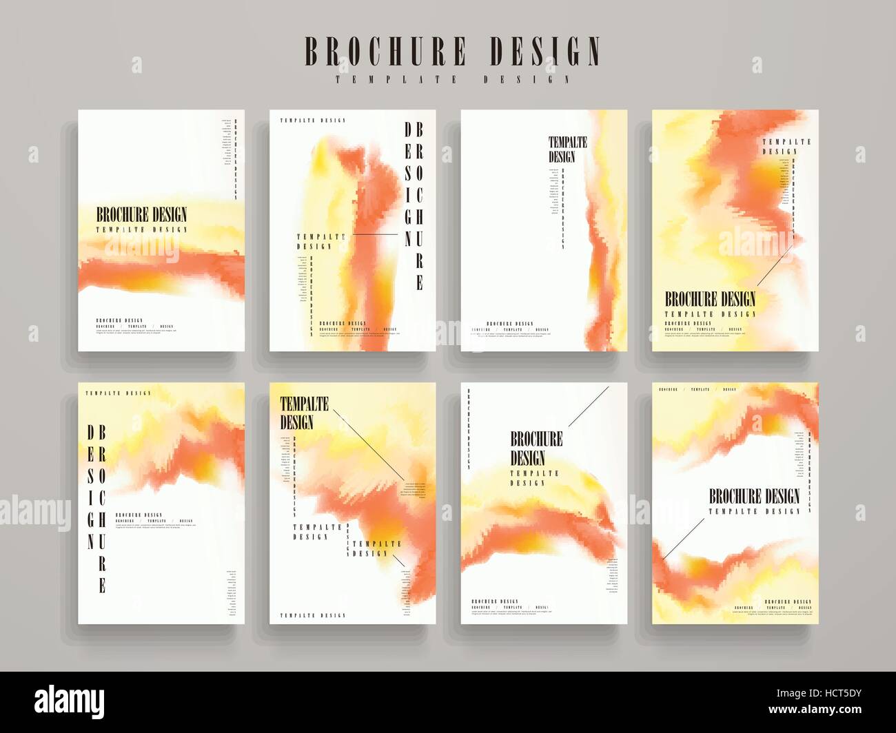 modern brochure template design set with colorful flow liquid elements ...